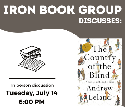 The Iron Book Group Will Read Andrew Leland’s “Country of the Blind” in ...